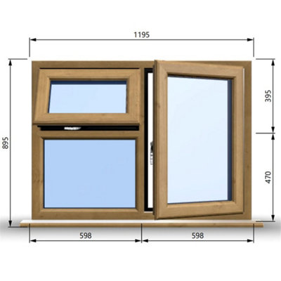 1195mm (W) x 895mm (H) Wooden Stormproof Window - 1 Opening Window ...