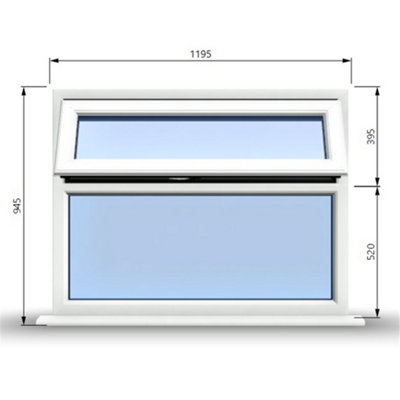 1195mm (W) x 945mm (H) PVCu StormProof Casement Window - 1 Top Opening ...