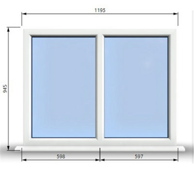 1195mm (W) x 945mm (H) PVCu StormProof Casement Window - 2 Vertical ...