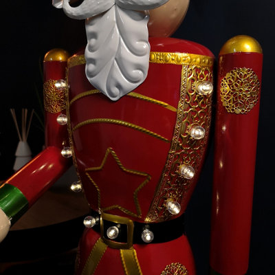 119cm Light Up Nutcracker Soldier LED Christmas Wooden Ornament Home Decoration