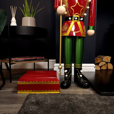 119cm Light Up Nutcracker Soldier LED Christmas Wooden Ornament Home ...