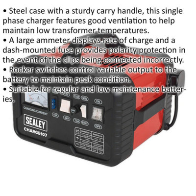 11A Single Phase Battery Charger - 12 / 24 V - Large Ammeter - 230V ...