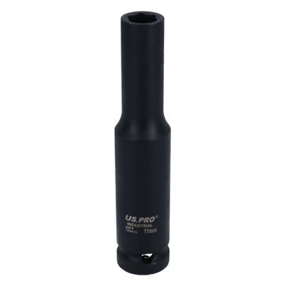 11mm Extra Deep Long Metric MM Impact Socket 1/2" Drive 6 Sided Single Hex