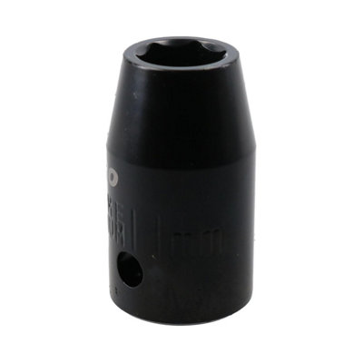 11mm Shallow Impact Socket 1/2" Drive 6 Point 36mm Length Chrome ...