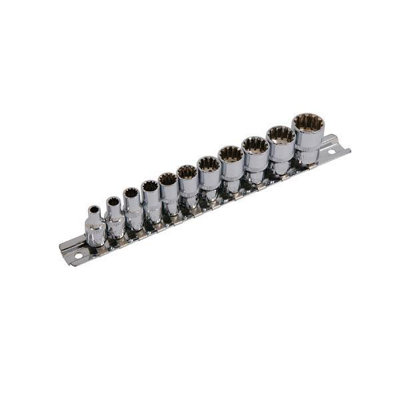 11pc 1/4" Drive Multi-Fit Socket Set - Sizes 4mm - 14mm (Neilsen CT3749 ...