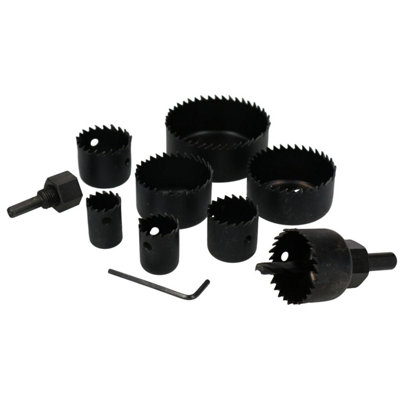 11pc Hole Saw Set Drill Arbor 19 - 64mm Cutter Round Circular Cut Wood ...