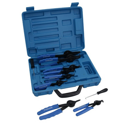 11pc Internal + External Circlip Circlips Pliers Snap Ring Plier Bent ...