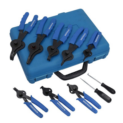 11pc Internal + External Circlip Circlips Pliers Snap Ring Plier Bent ...