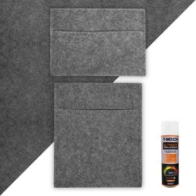11SQM Van Lining, Storage Pouches & Adhesive Glue - Smoke Grey at B&Q