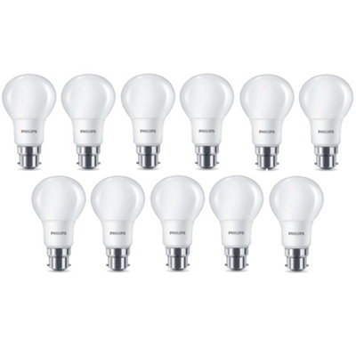 11x Philips LED Frosted B22 60w Warm White Bayonet Cap Light Bulbs Lamp ...