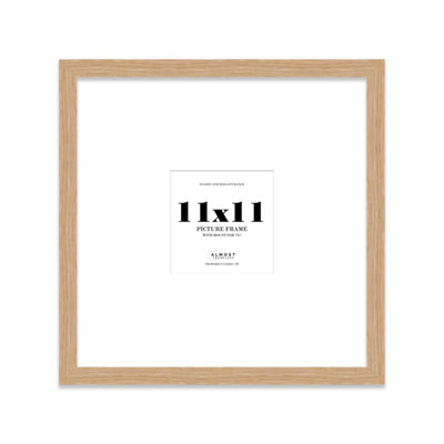 11x11" Oak Picture Frame - 11x11" Square Frame with 7x7" Mount for ...