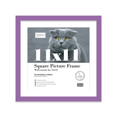11x11" Purple Picture Frame - 11x11" Square Frame with 10x10" Mount for ...
