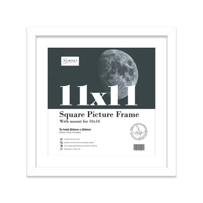 11x11" White Picture Frame - 11x11" Square Frame with 10x10" Mount for ...