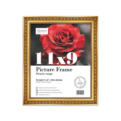 11x9 Gold Ornate Picture Frame (27.9 x 22.9cm) Poster, Photo, Artwork ...