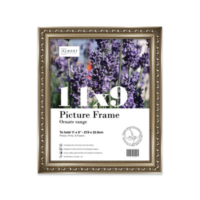 11x9 Gunmetal Ornate Picture Frame (27.9 x 22.9cm) Poster, Photo ...