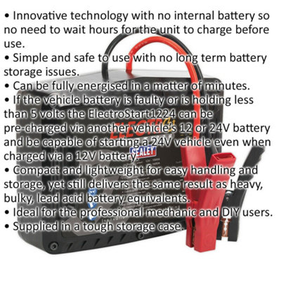 12 / 24 Volt Batteryless Jump Starter - 1000 - 1600A Output - Car Power ...