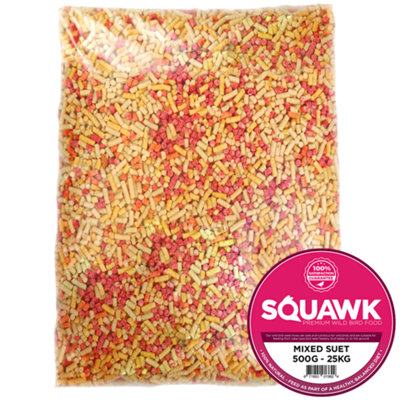12.5kg SQUAWK Mixed Suet Pellets - High Energy Mealworm Berry Wild ...