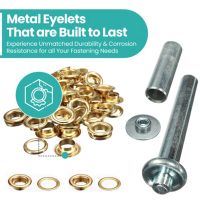 12.5mm Eyelets with 3 Set Fixing Hand Tools for Tarpaulins, Tent, Vinyl ...