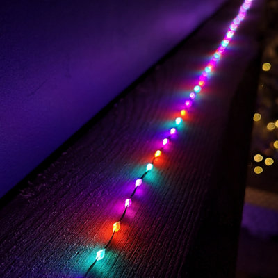 12.8m Compact MicroBrights Christmas Lights with 800 LEDs in Rainbow ...