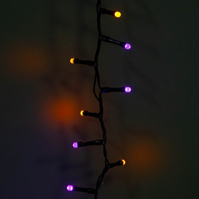 12.9m Light up Halloween Glow Worm String Lights with 520 Purple and ...