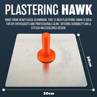 12" Aluminium Plastering Hawk Rounded Corners Hand Tools Diy For ...