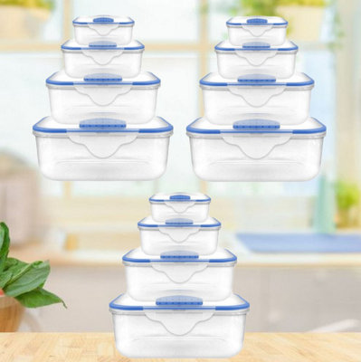 12 Food Storage Containers Clip Top Boxes Airtight Tub 0.7L To 1.8L ...