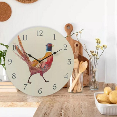 12'' Garden Wall Clock - Battery Powered Pheasant