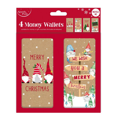 12 Gonk Christmas Money Wallets Recyclable Voucher Gift Card Wallets ...