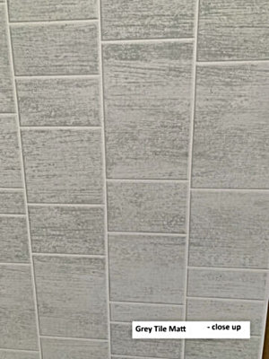 12 Grey Tile Matt Shower Wall Panels PVC Bathroom Cladding D Pro T ...