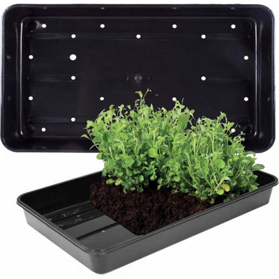 12 Heavy Duty Plastic Seed Trays With Strong Rim For Seedling ...
