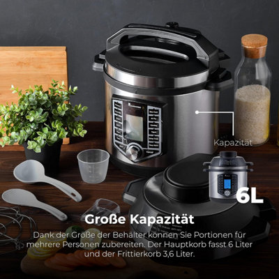 12-in-1 Multi Cooker 6L Pressure Non-Stick Rice Slow Cook KeepWarm 1500W