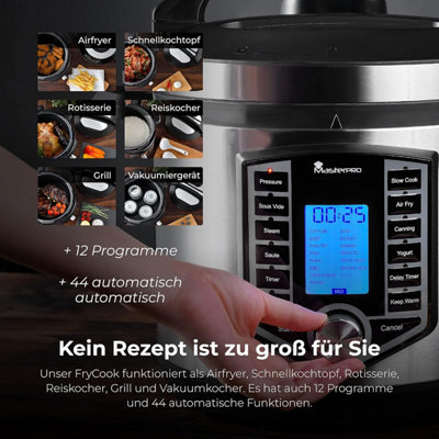 12-in-1 Multi Cooker 6L Pressure Non-Stick Rice Slow Cook KeepWarm 1500W
