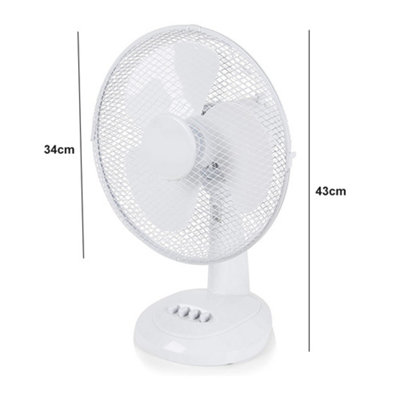 12 Inch Oscillating Desk Fan - Quiet, 3 Speed, Portable Room Cooling Fan