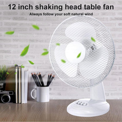 12 Inch Oscillating Desk Fan - Quiet, 3 Speed, Portable Room Cooling Fan