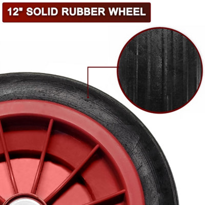12" Inch Solid Wheelbarrow Wheel Puncture Proof Tyre Solid Wheel for ...
