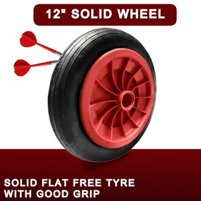 12" Inch Solid Wheelbarrow Wheel Puncture Proof Tyre Solid Wheel for ...