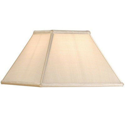 12" Inch Square Tapered Lamp Shade Oyster Faux Silk Fabric Cover Modern ...