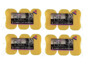 12 Jumbo Car Wash Sponges Car Washing Shampoo Sponge Soft Cleaning ...