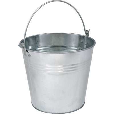 12 Litre Heavy Duty Galvanized Steel Bucket with Carry Handle for ...