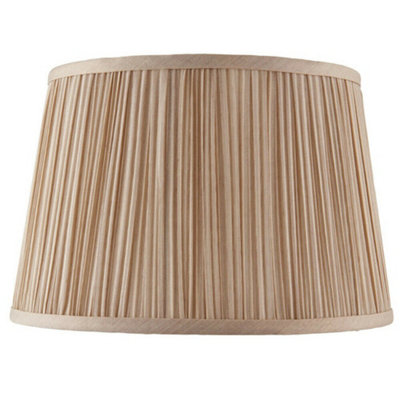 12" Luxury Round Tapered Lamp Shade Beige Pleated Organza Modern ...