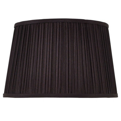 12" Luxury Round Tapered Lamp Shade Black Pleated Organza Modern ...