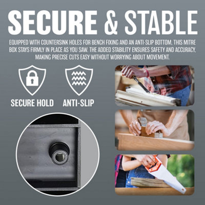 12" Marksman Mitre Block Maxi Angle Cutting Black Miter Saw Box ...