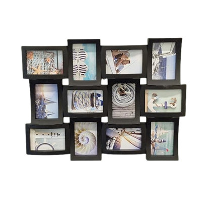 12 Multi Aperture Photo Frame Collage Picture Frame Black | DIY at B&Q