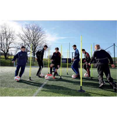 12 PACK 1.5m Spiked Boundary Poles Set Football Footwork & Dribbling ...