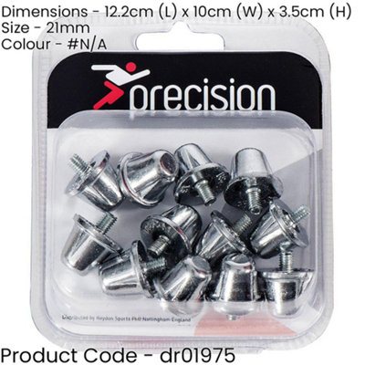 12 PACK 21mm Alloy Rugby Union Boot Studs - Screw-in Silver Grass Shoe ...