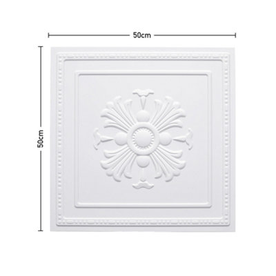 12 Pack PVC White 3D Wall Panels Stick and Peel for Living Room