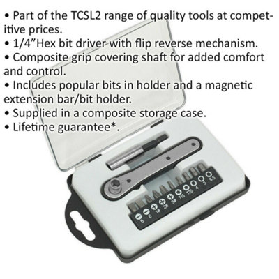 12 PACK Ratchet Screwdriver Set- Flip Reverse Mechanism & Magnetic ...
