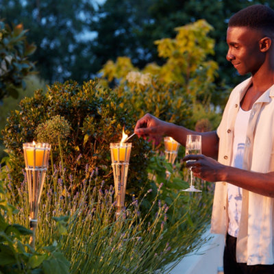 12 Pack: Zero In Bamboo Tiki Torch with Mango Citronella Candle - Wind ...