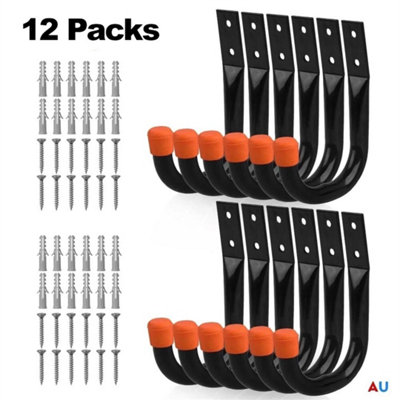 12 Packs Garage Storage Hooks Wall Mount Workshop Organizer Heavy Duty ...