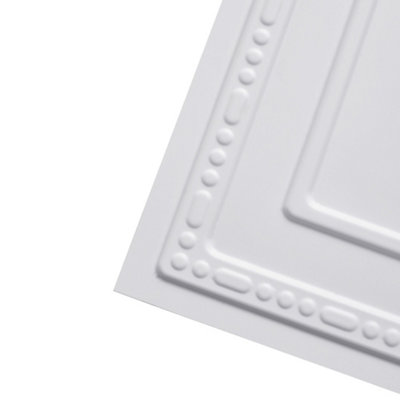 12 Pcs 3D White PVC Decorative Wall Panels Elegant Relief Design 50CM X ...